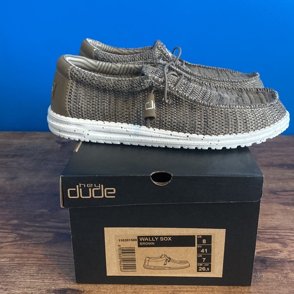 Hey Dude | Shoes | New Hey Dude Shoes Wally Sox Brown Mens Size 8 Eur 4 ...
